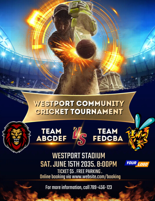 Cricket tournament flyer design Template | PosterMyWall