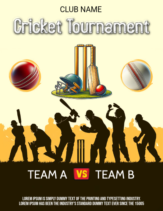 Cricket Tournament flyer Template | PosterMyWall