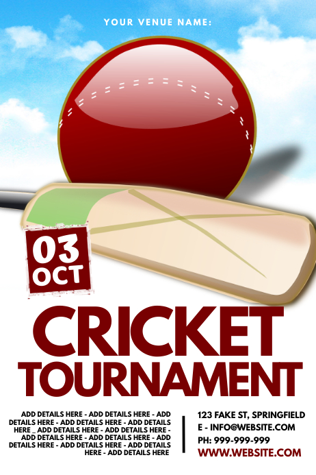 Cricket Tournament Poster Template | PosterMyWall
