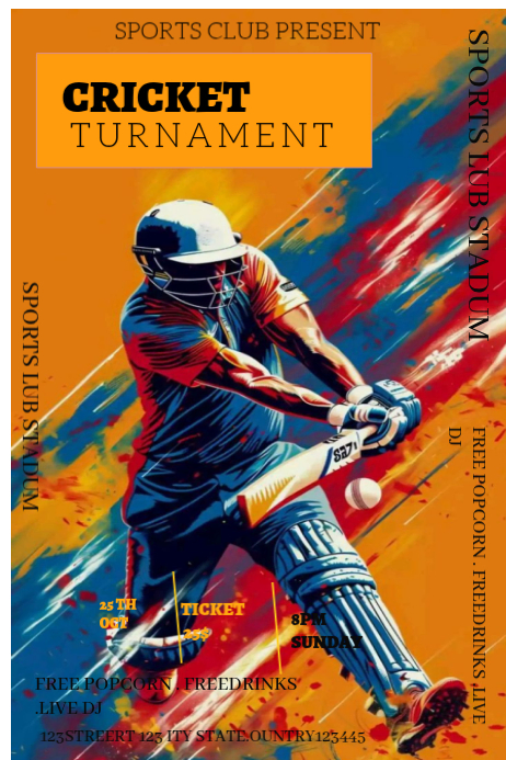CRICKET TURNAMENT POSTER Template | PosterMyWall