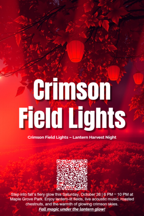 Crimson Field Lights – Fall Harvest Celebration Poster Template ...