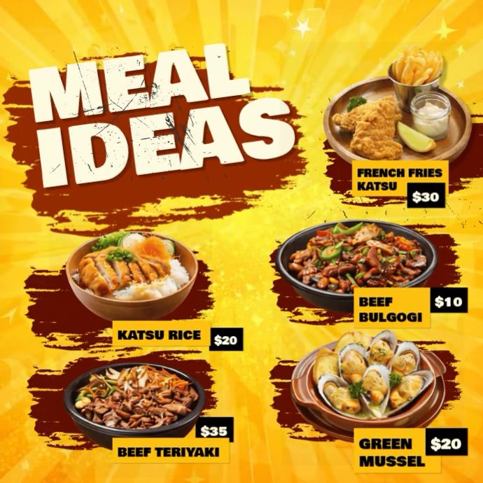 Crispy Chicken Katsu with Fries Template | PosterMyWall