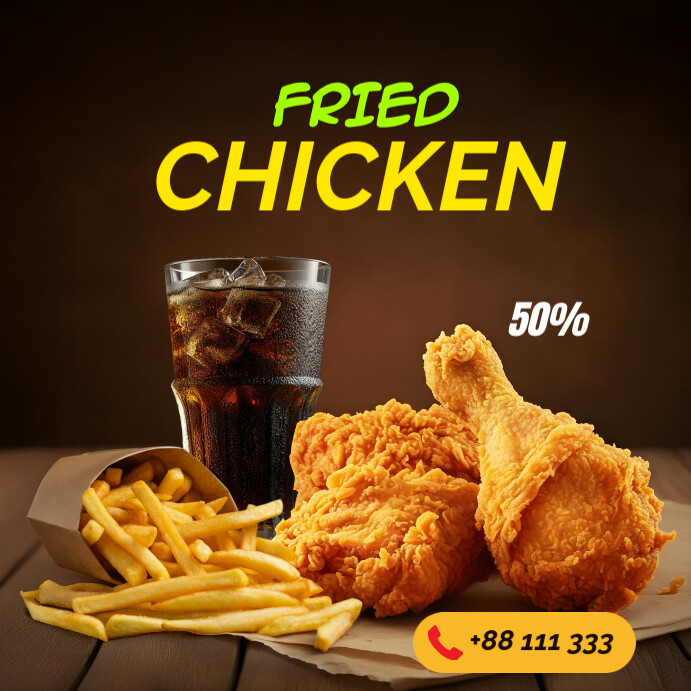 Modèle Crispy Fried Chicken ads Banner for Social Media | PosterMyWall