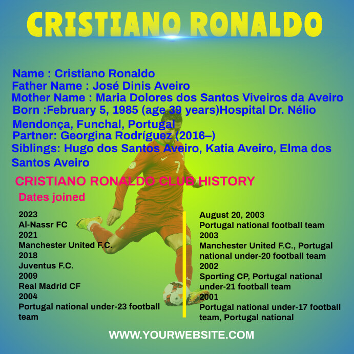 Plantilla de Cristiano Ronaldo Details Instagram Post | PosterMyWall