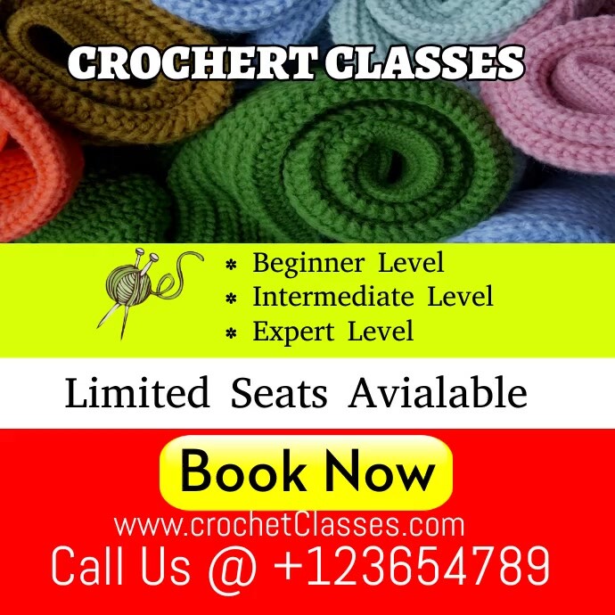 Crochet Classes Ads template | PosterMyWall