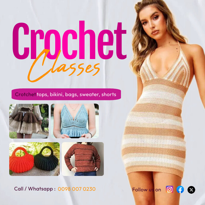 Crochet Classes flyer template | PosterMyWall