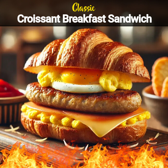 Croissant Breakfast Sandwich Template | PosterMyWall