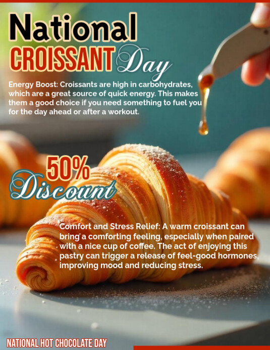 Croissant Day Template | PosterMyWall