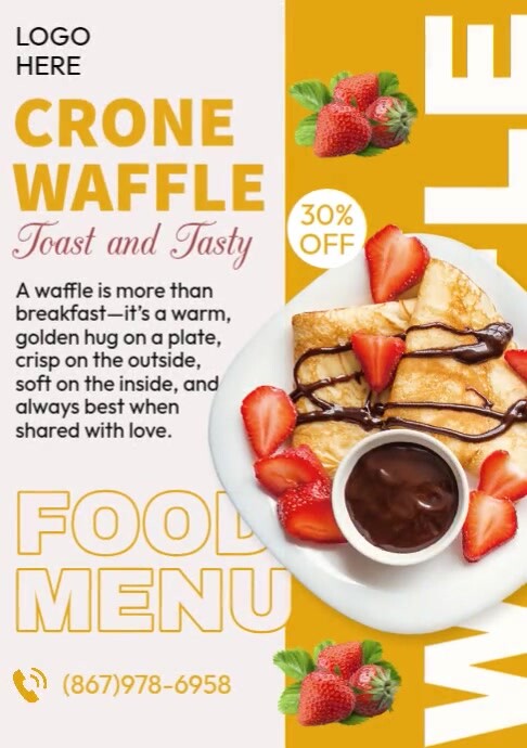 Crone Waffle Menu Template | PosterMyWall