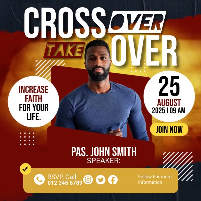 Cross Over Church Template | PosterMyWall