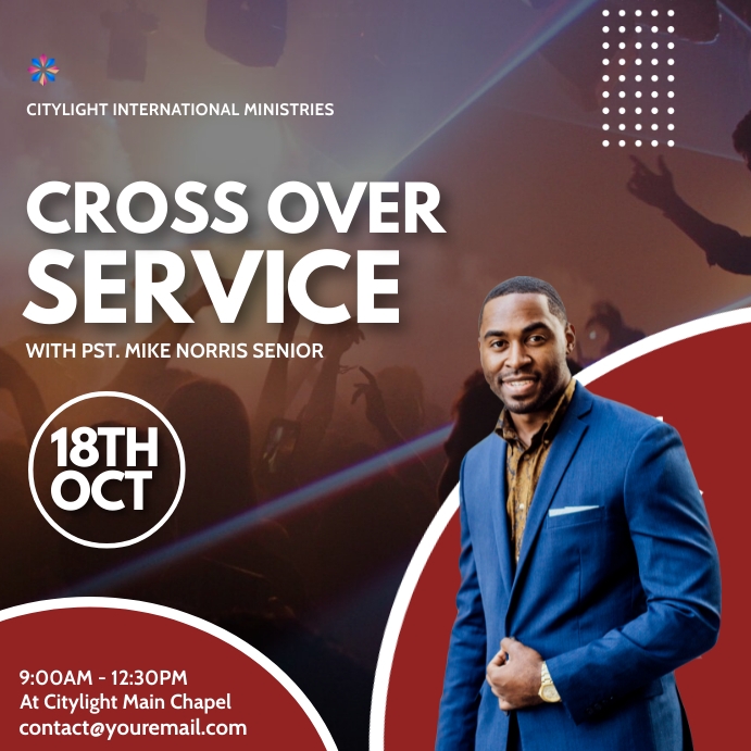 cross over church service flyer template | PosterMyWall