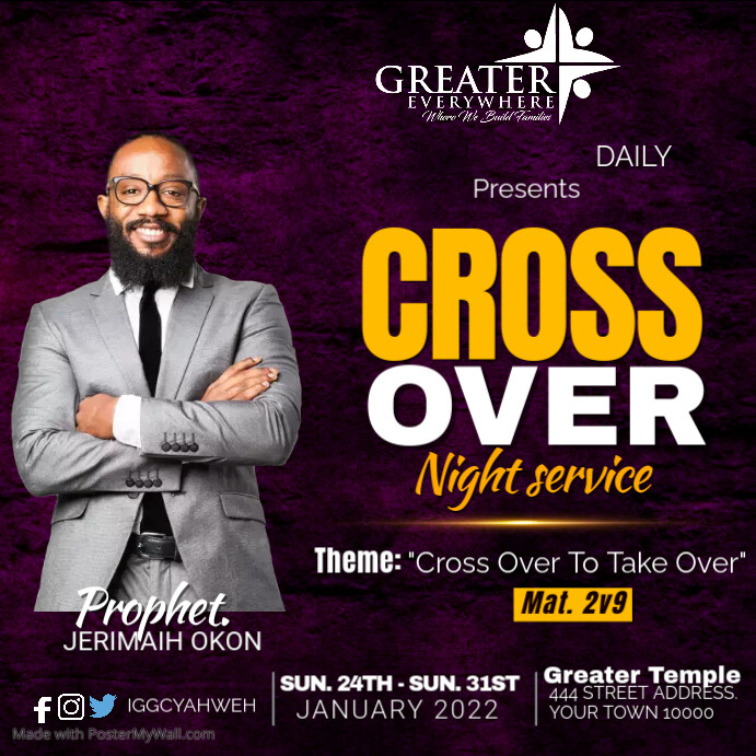 CROSS OVER Template | PosterMyWall