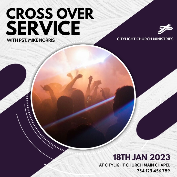 cross over new year church flyer template | PosterMyWall