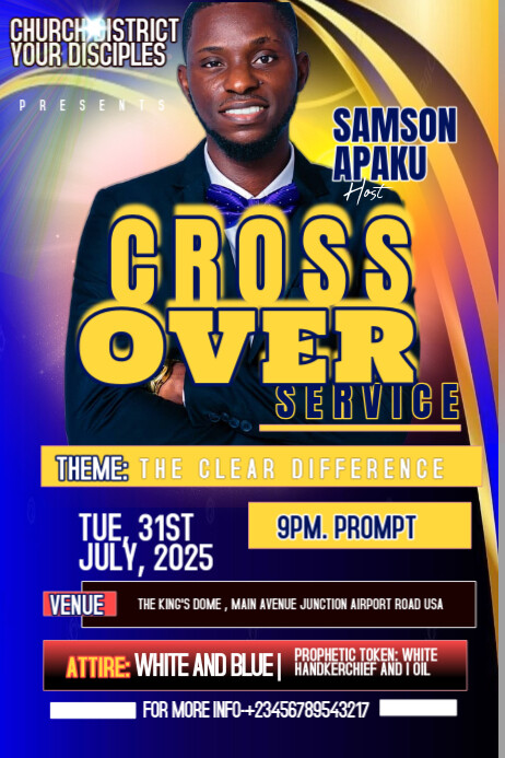 Plantilla de Cross over night program announcement Church flyer design ...