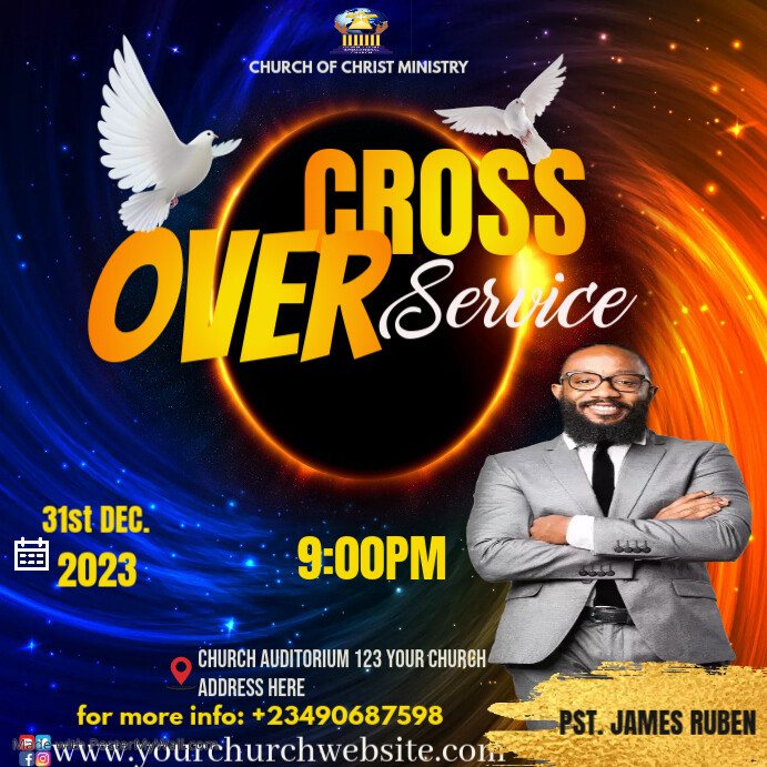 CROSS OVER NIGHT SERVICE Template | PosterMyWall
