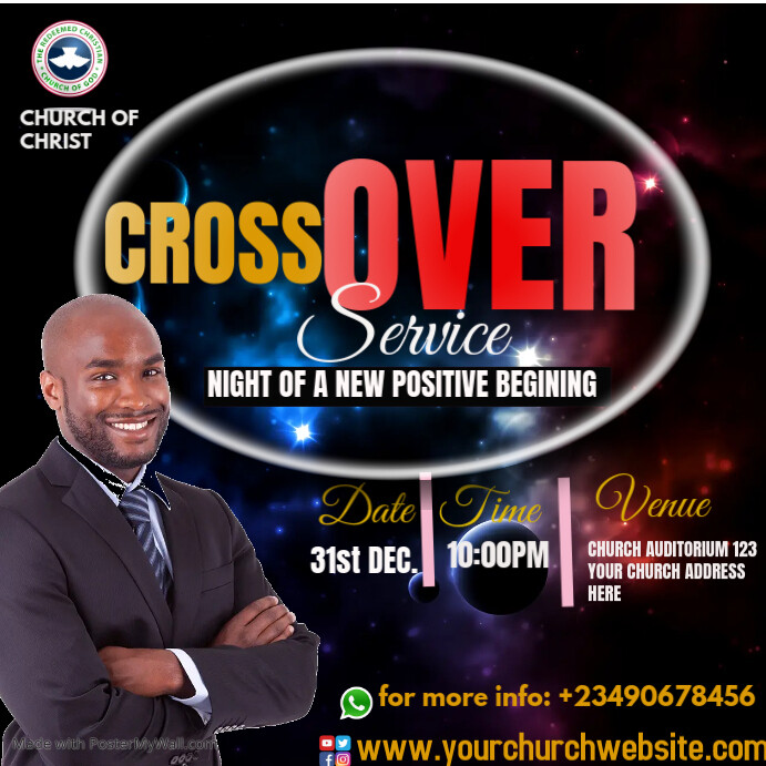 Copy of CROSS OVER NIGHT SERVICE | PosterMyWall