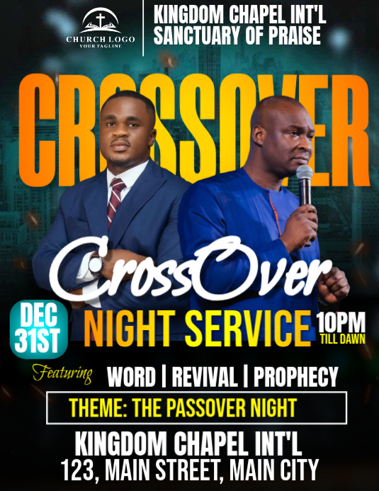 cross over night service Templat | PosterMyWall