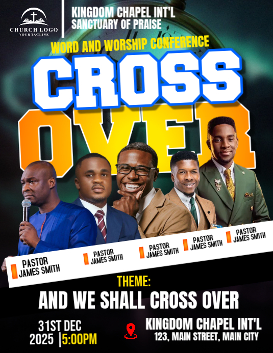 cross over night service flyer Template | PosterMyWall