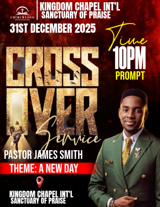 cross over night service flyer Modelo | PosterMyWall