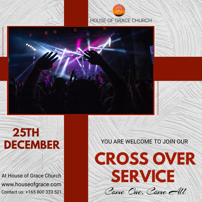 cross over service church flyer Template | PosterMyWall