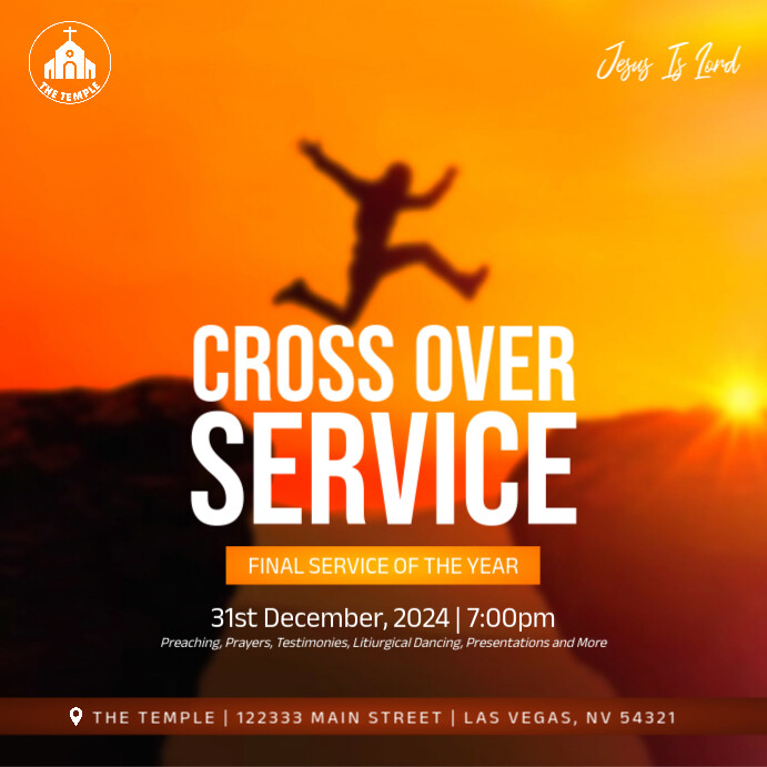 Cross Over Service Template | PosterMyWall