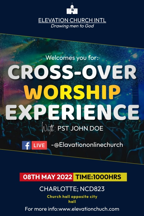Cross over worship experience Template | PosterMyWall
