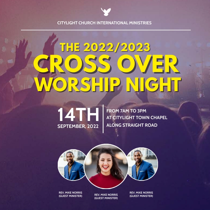 cross over worship night flyer template | PosterMyWall