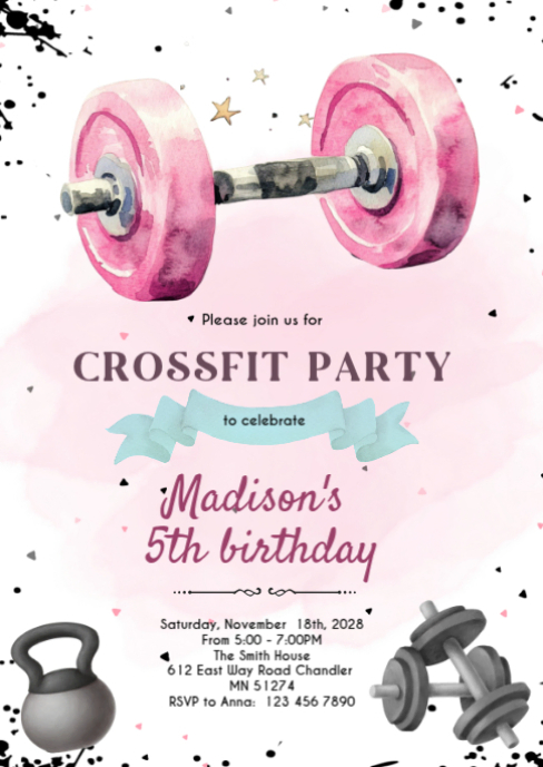 Crossfit Birthday Party A6 Template | PosterMyWall