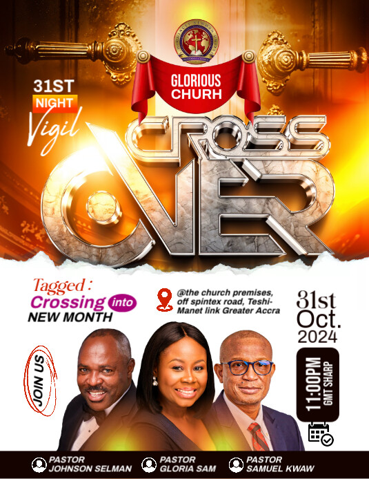 Crossover, 31st Night Church Flyer Template | PosterMyWall