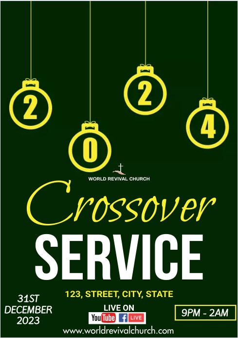 Plantilla de Crossover Church service | PosterMyWall