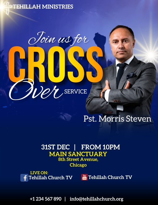crossover church service flyer Template | PosterMyWall
