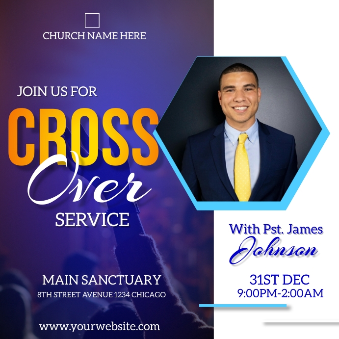 crossover church service flyer Template | PosterMyWall