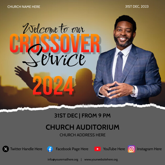 Crossover church service flyer Template | PosterMyWall