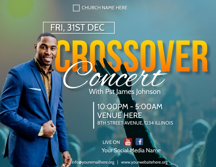 crossover church service flyer Template | PosterMyWall
