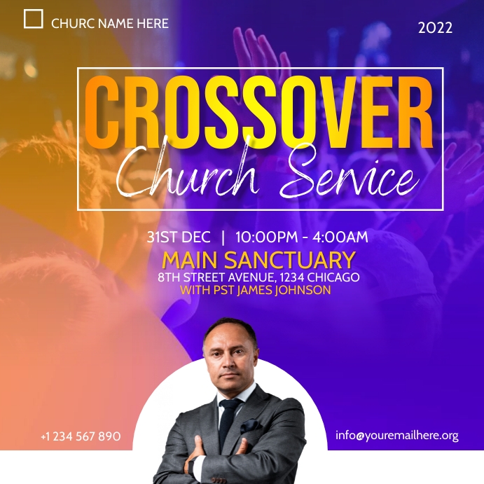 crossover church service flyer Template | PosterMyWall