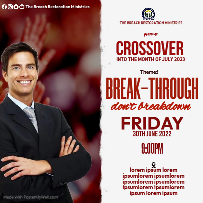 crossover into breakthrough Template | PosterMyWall