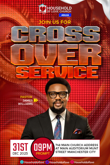 Crossover night church service Template | PosterMyWall