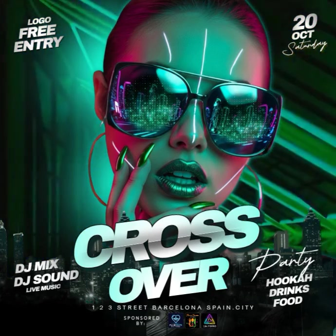 CROSSOVER NIGHT PARTY Template | PosterMyWall