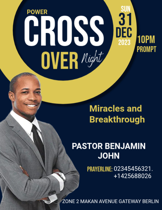 Plantilla de Crossover night service banner | PosterMyWall
