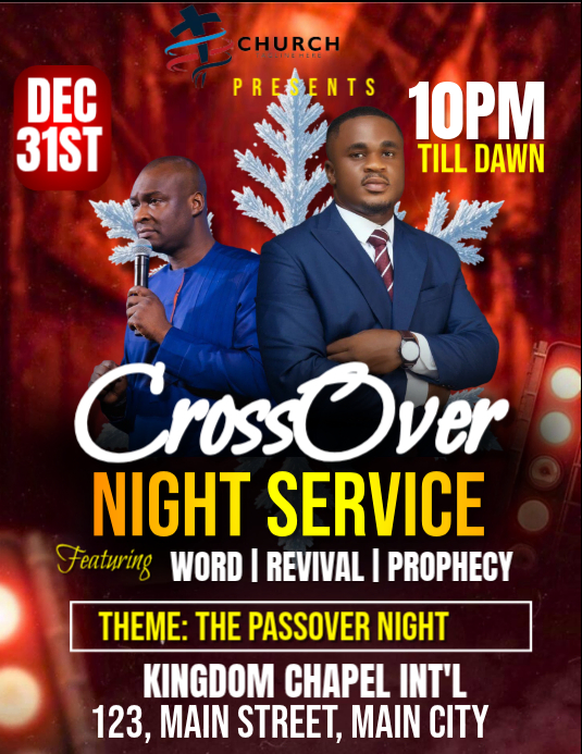 crossover night service flyer Template | PosterMyWall