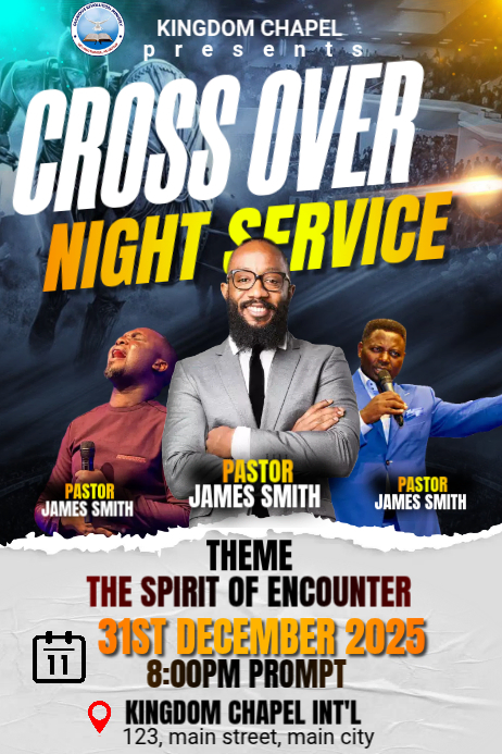crossover night service flyer Template | PosterMyWall