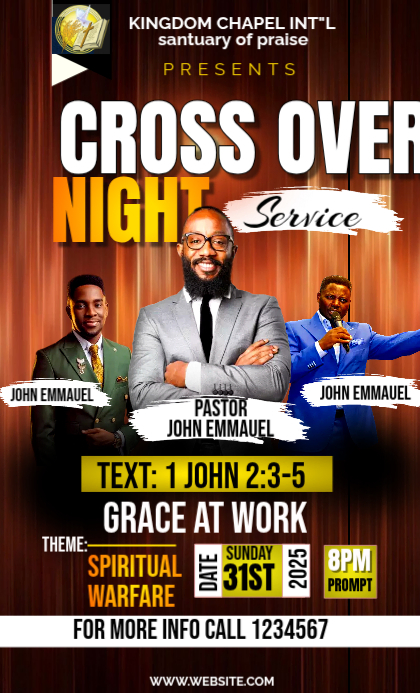 crossover night service flyer Template | PosterMyWall