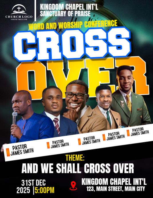 crossover night service flyer Template | PosterMyWall