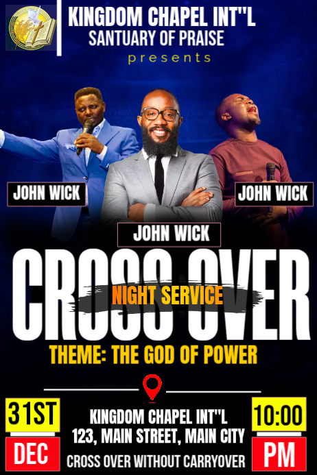 crossover night service flyer Template | PosterMyWall