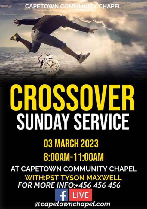 crossover Sunday service flyer poster (1) Template | PosterMyWall