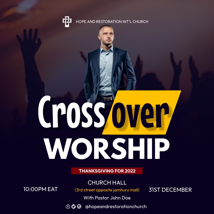 Copy of crossover worship | PosterMyWall