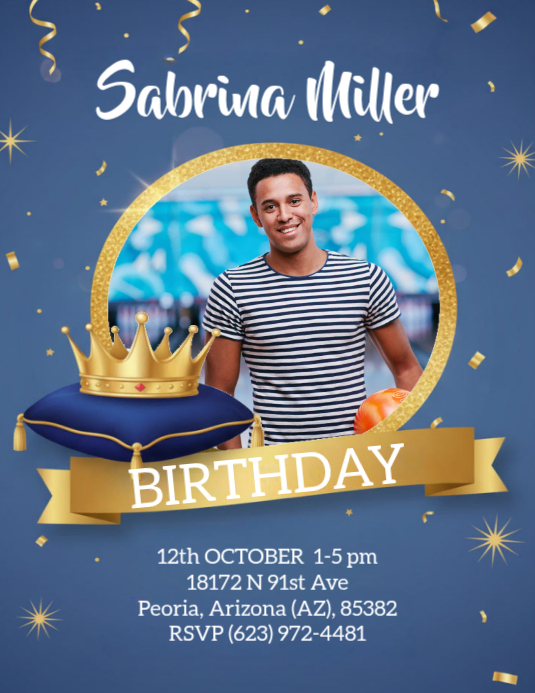 crown prince Birthday invitation Template | PosterMyWall
