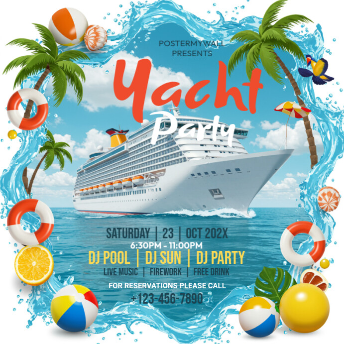 Cruise Party Invitation Template | PosterMyWall