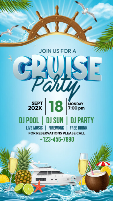 Cruise Party Invitation Template | PosterMyWall