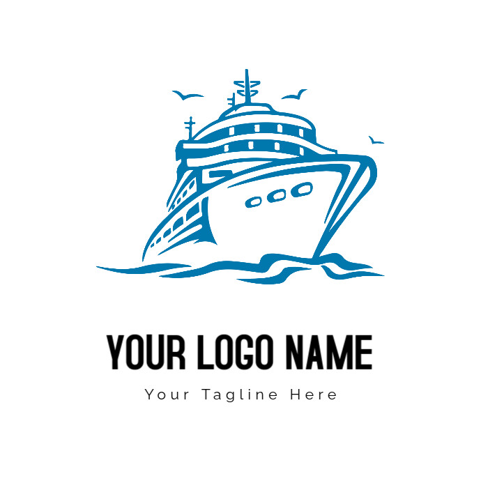 Cruise Ship Illustration Logo Template | PosterMyWall